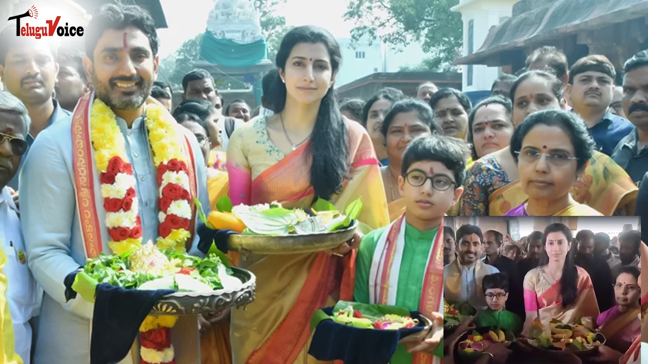 Nara Lokesh and Family Visit Prominent Temples in Mangalagiri